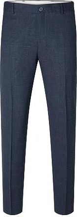 Selected Slhslim-Oasis Linen TRS Noos Pantalon de Costume, Bleu Marine, 14