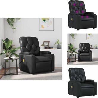 vidaXL Massagesessel Schwarz Kunstleder - Massage Stuhl - Relaxstuhl - TV-Sessel - Ecksofa - Wohnzimmersofa