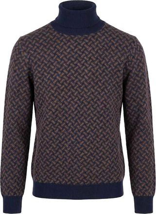 Drumohr Pull Col Roul&eacute; - Bleu