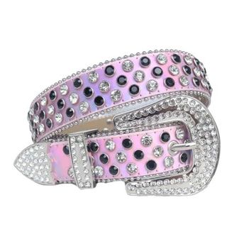 Generic Ceinture élégante en cuir PU clouté avec strass pour femme Accessoire de fête, Pnnrk, jusquà 3 mois