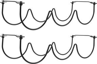 Aboofan 2 St&uuml;ck Teiliges Schwarzes Wand weinregal aus Hochwertigem Eisen Stabiles Flaschenhalter Platzsparendem Design Rostfrei f&uuml;r Wohnzimmer K&uuml;che und Weink