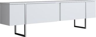 Habitat et Jardin Meuble TV en bois Luxe - 180 x 30 x 50 cm - BlancArgent