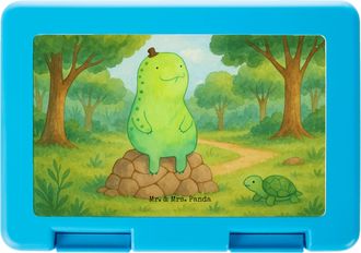 Mr. & Mrs. Panda Aufbewahrungsbox Schildkr&ouml;te Pause Design - Geschenk, Snackbox, Panzer, Entspannen, sitzen, Bento Box, Achtsam, Essensbox, Brotbox, Brotb&uuml;chse