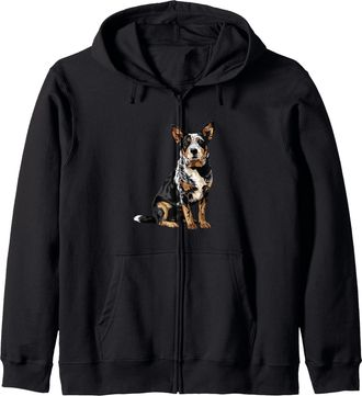 Whyitsme Design Australischer Treibhund, Blue Heeler-Illustration Kapuzenjacke