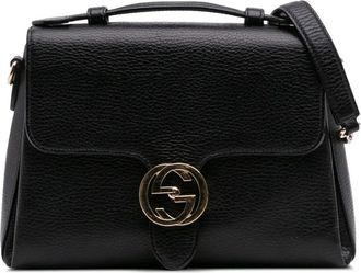 Gucci petit sac à bandoulière Dollar en cuir de veau à logo Interlocking G (2016-2025) - Noir