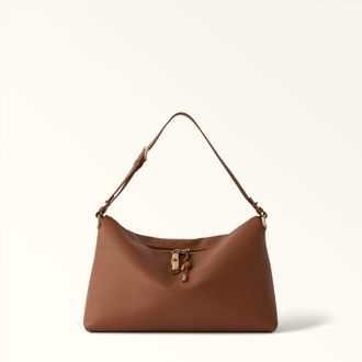 Furla Debby Schultertasche L Brandy Braun Night-kalbsleder + Sidney-kalbsleder Damen