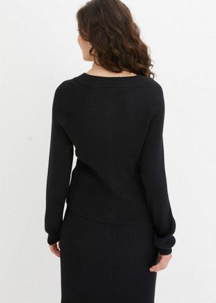 Bonprix Strickjacke l&auml;ssig geschnittene Passform, Ripp-Strickart, femininer Stil