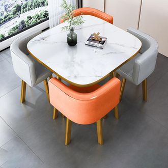 Generic 5-teiliges Esszimmer-Set, runder Tisch und 4 St&uuml;hle, K&uuml;chentisch, Fr&uuml;hst&uuml;cksbar, Konferenztisch f&uuml;r Esszimmer, K&uuml;che, B&uuml;ro