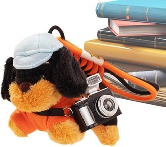 Generic Porte-clés en peluche teckel | Porte-clés en forme de chien mignon en forme danimal en peluche, porte-clés en peluche pour sac à dos, sac décole, clé 