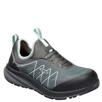 Keen Womens Vista Energy Shift Low Composite Toe Slip On Industrial Work Sneakers, Steel Grey/Blue Glass, 11 Wide
