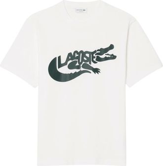 Lacoste Homme, Tops, Blanc, Taille: M T-shirt col rond