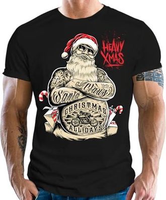 Gasoline Bandit Biker Racer - T-shirt de No&euml;l - Heavy Xmas - Cadeau pour homme, Noir, XXXXL