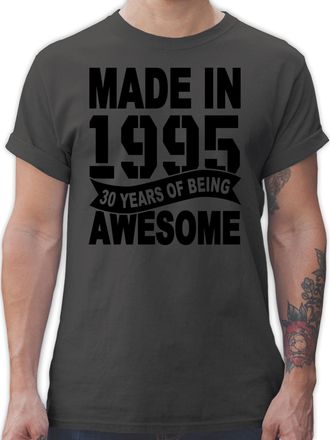 Shirtracer T-Shirt Herren - 30. Geburtstag - Made in 1995 Thirty Years of Being Awesome schwarz - XXL - Dunkelgrau - Geschenk Freund 30 30ig Shirt 30th Birthday 