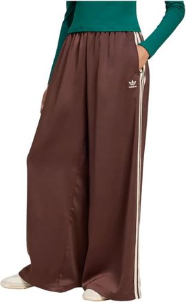 adidas Femme, Pantalons, Brun, Taille: 42 FR Adicolor Satin Wide Leg Track Pants