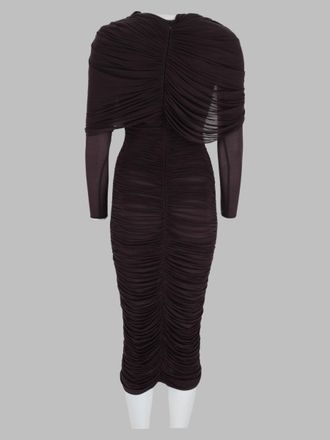 Magda Butrym Draped Cape Dress - Burgundy