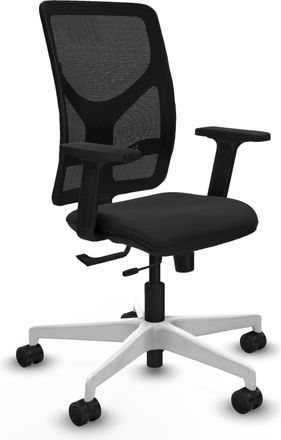 Piqueras y Crespo B&uuml;rostuhl aus schwarzem Netzstoff, mit 2D-Armlehnen, h&ouml;henverstellbare Lendenwirbelst&uuml;tze, ausgestattet mit Syncro/Traslack und Schneideschaum, mit Ro