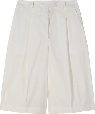Patrizia Pepe Femme, Shorts, Blanc, Taille: 36 FR Pleated Bermuda Shorts
