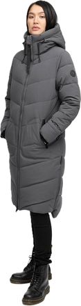 Marikoo Damen Winterjacke Stepp Winter Jacke gesteppter Wintermantel warm lang Mantel [B949-Benik-Anthrazit-Gr.XXL]