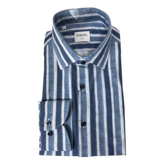 Fakts Blau gestreiftes Slim-Fit-Hemd - - Shirts - Herren - Blau - M
