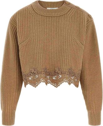 Chlo&eacute; Rundhalspullover - Beige