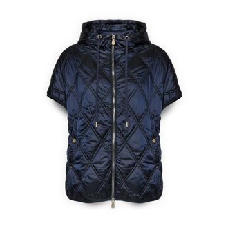 Elena Miro Leichte &auml;rmellose Kapuzen-Pufferjacke - - Jackets - Damen - Blau - L