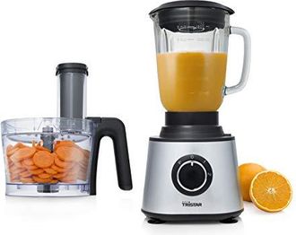 Tristar Universal Küchenmaschine - Standmixer und Zerkleinerer in einem, je 1,5 L Fassungsvermögen, 600 Watt, 2 Leistungsstufen, mit Pulsfunktion, MX-4823