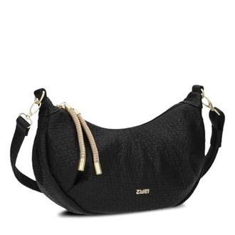 zwei Moon Bag Lola LO70 Sac &agrave; bandouli&egrave;re &eacute;l&eacute;gant en croissant de lune (4 litres) avec sangle r&eacute;glable, 2 compartiments int&eacute;rieurs en maille, porte-cl&eacute;s am