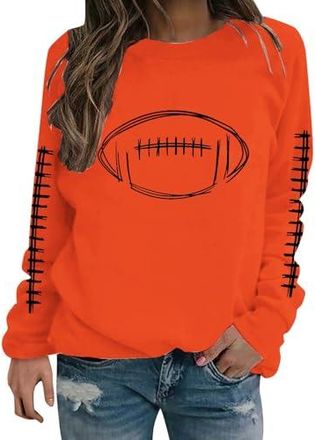 Generic Sweat-shirt pour femme avec imprim&eacute; graphique britannique - Haut surdimensionn&eacute; &agrave; col rond - Manches longues - Automne - Hiver - D&eacute;contract&eacute; - Confort