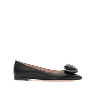 Gianvito Rossi Schwarze Lederballerinas - - Shoes - Damen - Schwarzk - 38 1/2 EU