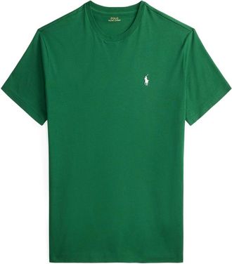 Ralph Lauren Leichtes T-Shirt aus Baumwolle mit Logo-Stickerei, Custom Slim Fit in