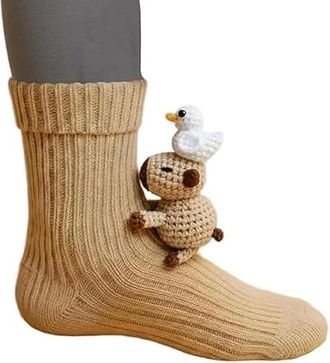 Generic 1 paire de chaussettes en tricot pour femme Motif paresseux des Highlands vache frappante, Capybara, Taille unique