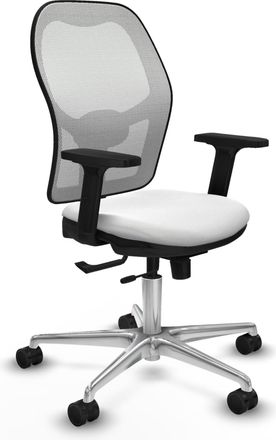 Piqueras y Crespo Moderner Schreibtischstuhl mit 2D-Armen, h&ouml;henverstellbare Lendenwirbelst&uuml;tze, ausgestattet mit Syncro/Traslack und injiziertem Schaumstoff, Wei&szlig; / We