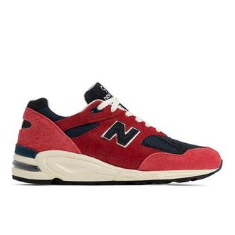 New Balance Homme MADE in USA 990v2 en Rouge/Bleu, Cuir, Taille 40.5 Large