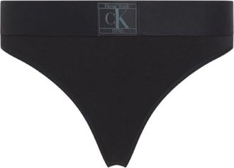 Calvin Klein Womens, Thong 000QF7967E, Black (Black W/ Blue Performance Logo), L
