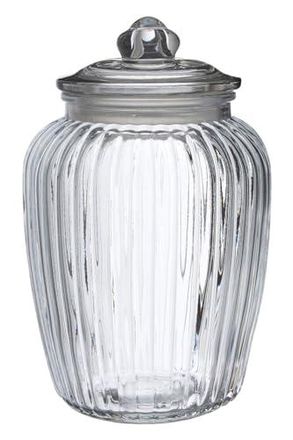 Premier Housewares Vintage Design Glass Aufbewahrung Aufbewahrungsglas aus Glas-2280ml, Glas, klar, 15x15x25