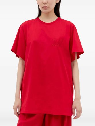 Max Mara t-shirt à logo brodé - Rouge