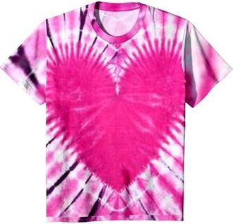 Generic Chemises de Saint-Valentin 2026 pour femmes, t-shirt teint sur noeuds en forme de coeur, t-shirt d&eacute;contract&eacute; &agrave; manches courtes pour amoureux (3), mult