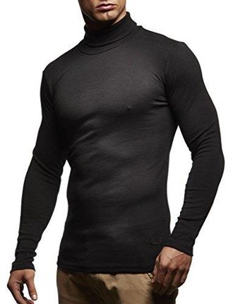 LEIF NELSON Wilusa - Pull - Uni - Col Roulé - Homme - Noir - L