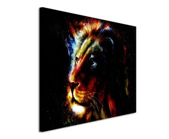 Paul Sinus Art XXL Fotoleinwand 120x80cm Gem&auml;lde eines L&ouml;wenk&ouml;pfes auf Leinwand exklusives Wandbild moderne Fotografie f&uuml;r ihre Wand in vielen Gr&ouml;&szlig;en