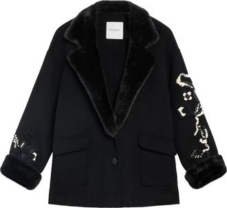 Ermanno Scervino Veste en fausse fourrure et shearling - Femme - Vestes - Noir - Taille: 38 FR