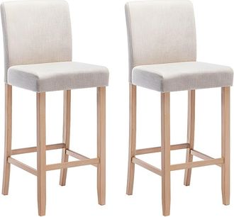 Vente-Unique Barhocker 2er-Set - Stoff - Beige - Rovigo