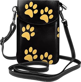 IUBBKI Porte-monnaie pour téléphone portable en forme de patte de chiot doré - Petit portefeuille en cuir à bandoulière pour femmes Sac à bandoulière pour ca