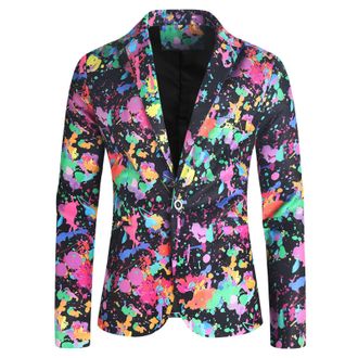 Generic Herren Sakko Slim Fit M&auml;nner Bunter Blazer Sakko Herren Herren Sakko Sakko Partei Blazer Herren Sportlich Anzugjacke (Multicolor,4XL)