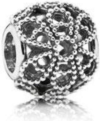Pandora Offen gearbeitetes Metallperlen-Blüten Charm Sterling Silber 11 x 11 x 9,9 mm (T/H/B)