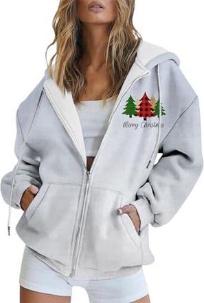 Generic Sweat-shirt &agrave; capuche pour femme - Veste &agrave; capuche - Pull surdimensionn&eacute; - Loisirs - Sport - T-shirt &agrave; manches longues - Pour femme - Automne - Hiver 