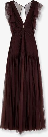 Elisabetta Franchi Red Carpet long dress with rhinestones detail - ELISABETTA FRANCHI - gender_Woman