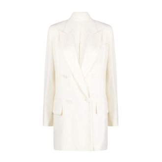 Max Mara Double-Breasted Wollblazer - - Jackets - Damen - Wei&szlig; - S