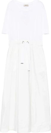 Herno Femme, Robes, Blanc, Taille: 38 FR Drawstring Waist A-line Midi Dress