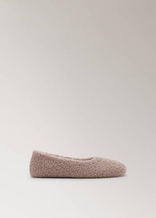 Mango Ballerines en mouton retourn&eacute; rose p&acirc;le - Femme - 36 - MANGO