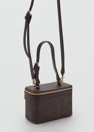 Mango Trousse de toilette fibres naturelles fermeture &Eacute;clair chocolat - Femme - Taille unique - MANGO